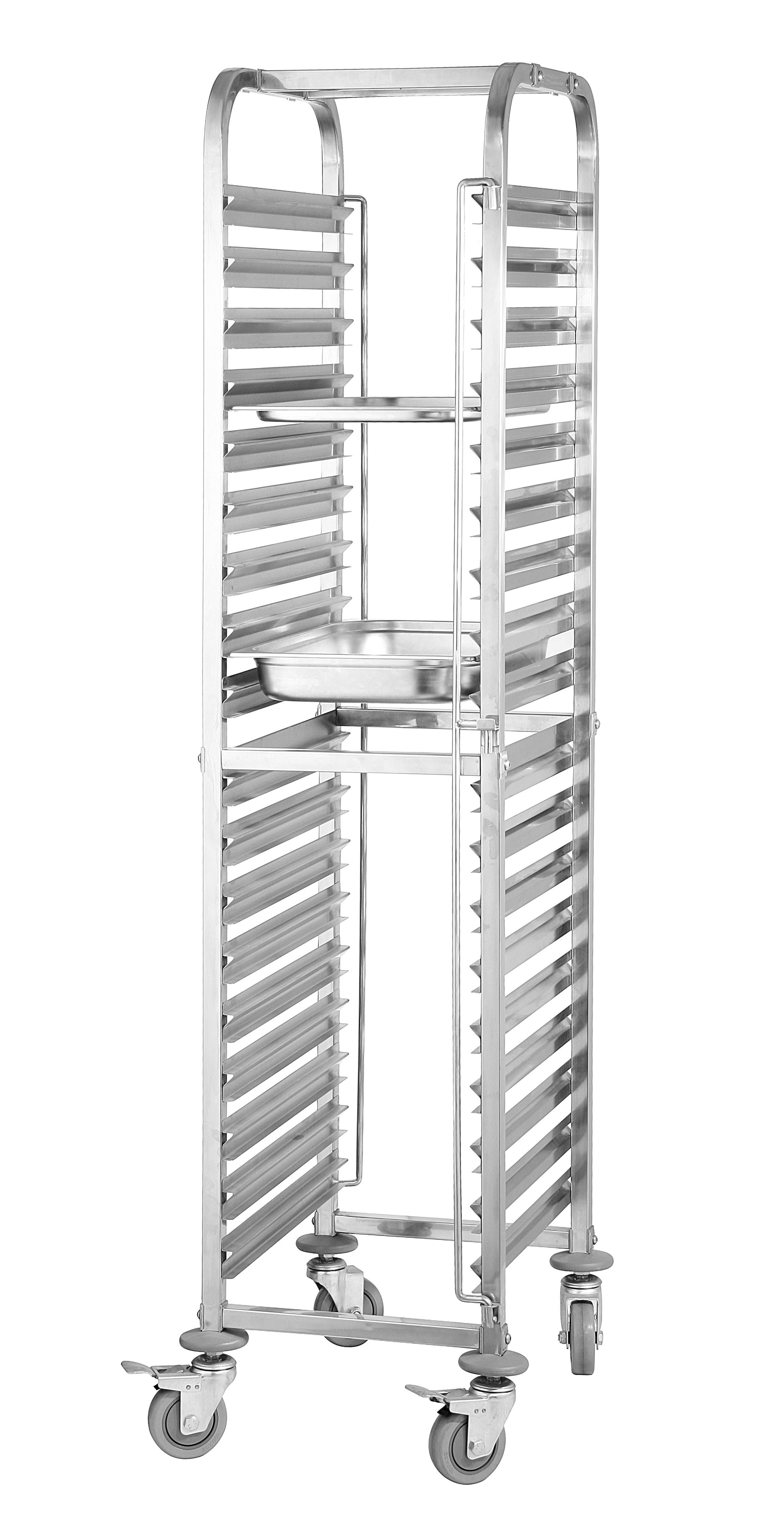 Kitchen Stainless Steel Gastronorm Tray Trolley 18 Layers For Heavy ...